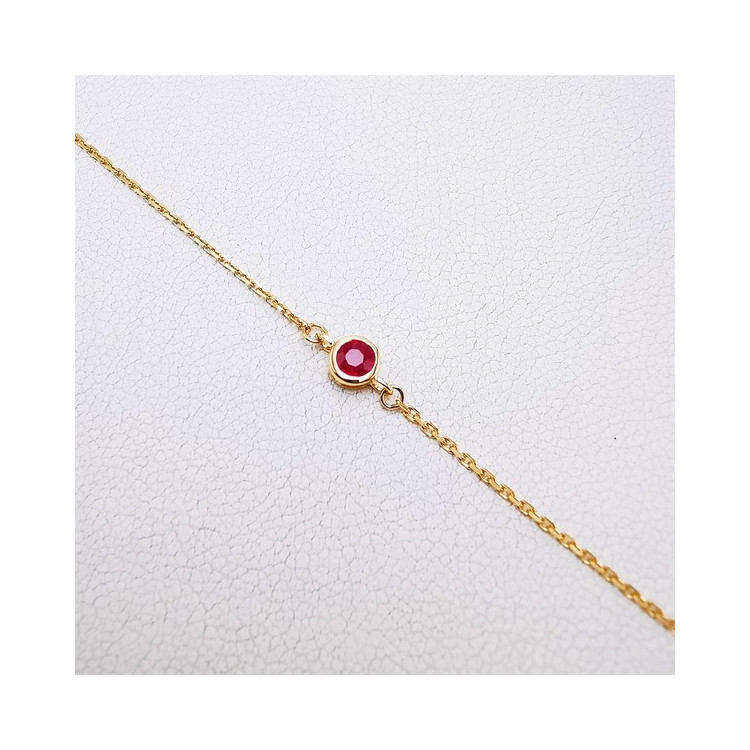 Bracelet Rubis Or Jaune 18 carat, bijouterie Maison de l'or à Montbéliard